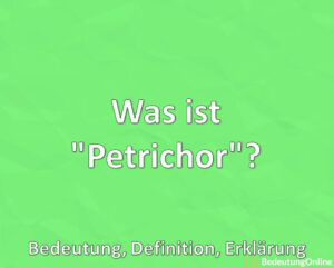 Was ist "Petrichor"? Bedeutung, Definition, Erklärung - Bedeutung Online