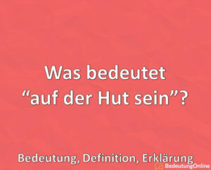 Was bedeutet “auf der Hut sein”? Herkunft, Bedeutung, Definition ...