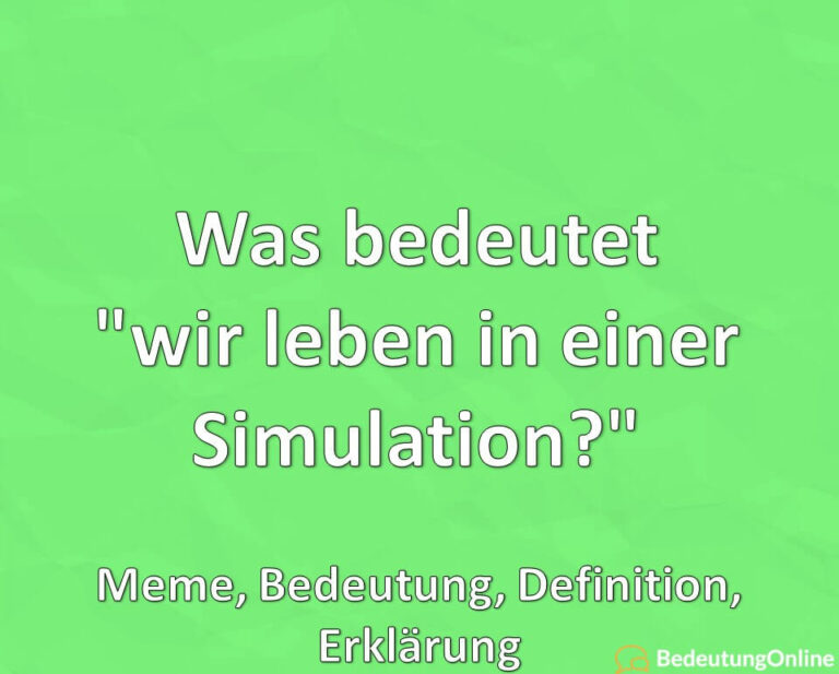 Was bedeutet "wir leben in einer Simulation?" Meme, Bedeutung ...