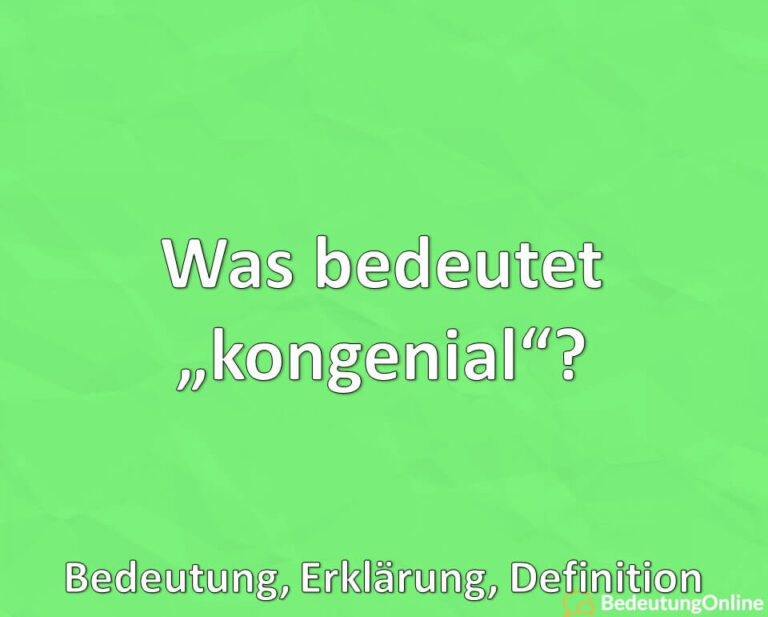 Was bedeutet „kongenial“? Bedeutung, Erklärung, Definition - Bedeutung ...
